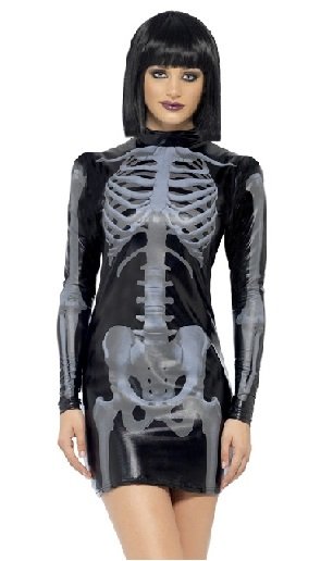 Costum schelet 3D Halloween rochie