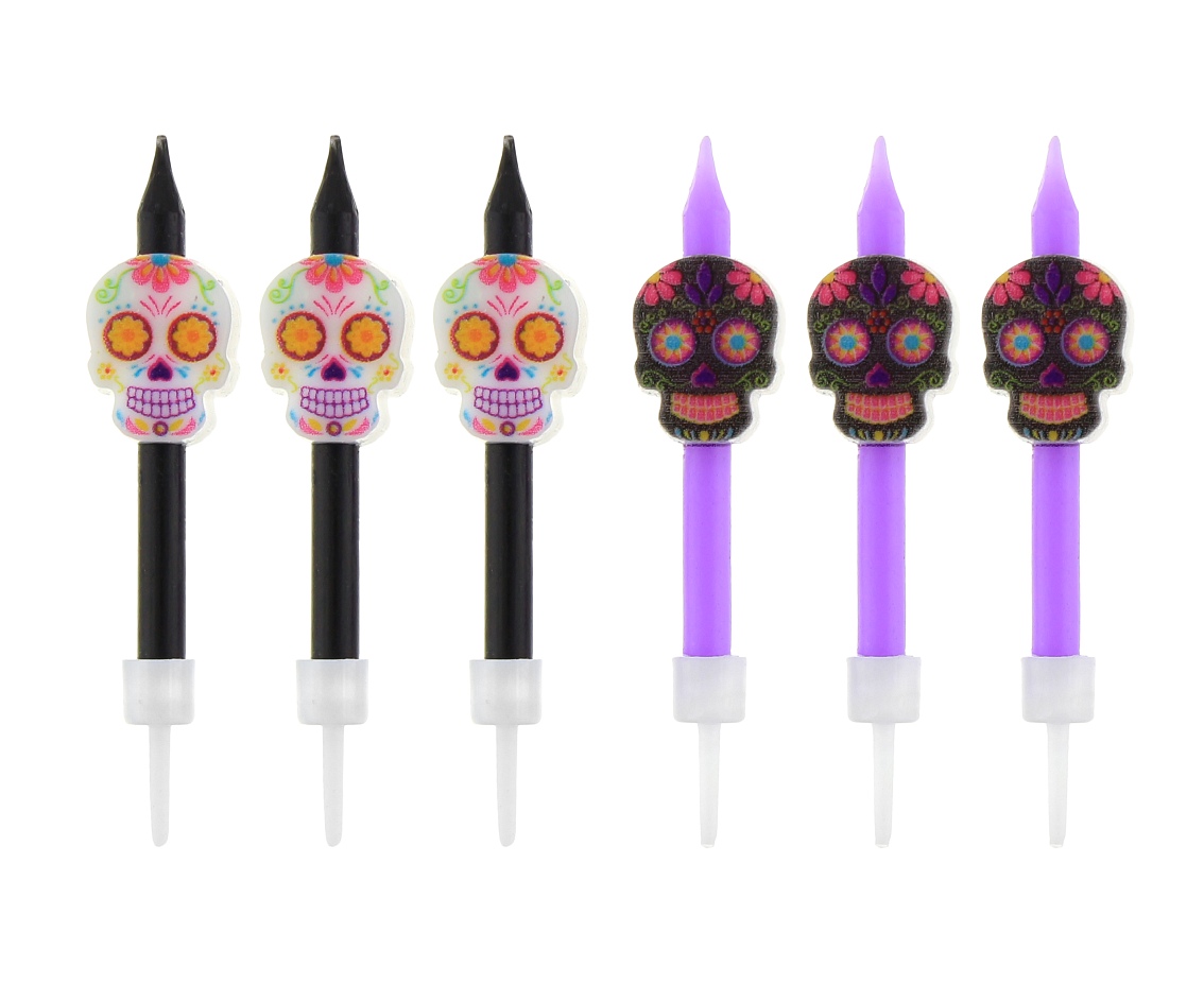 Lumanari tematice masti scheleti 6 buc