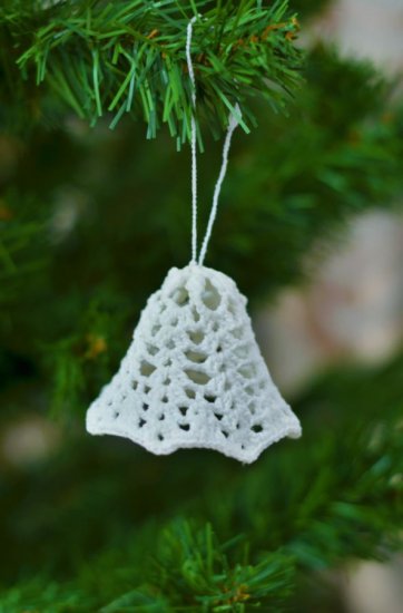 Set decoratiuni de Craciun crosetate clopotel 3buc